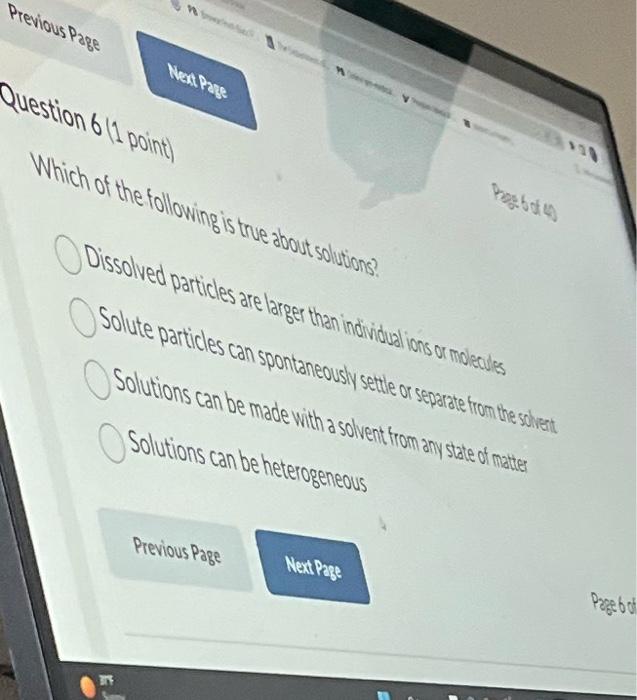 Solved Which of the following is true about solutions? | Chegg.com