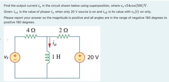 Solved Find the output current io in the circuit shown below | Chegg.com