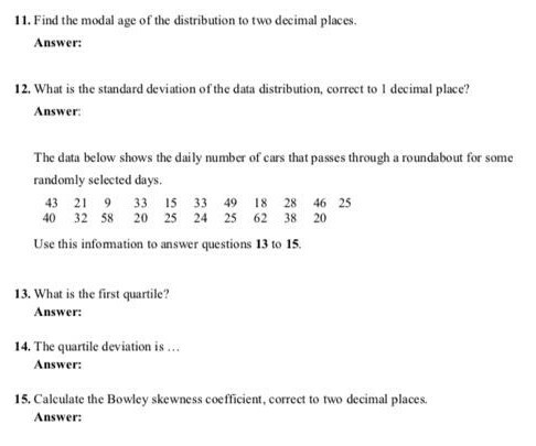 Solved 11. Find the modal age of the distribution to two | Chegg.com