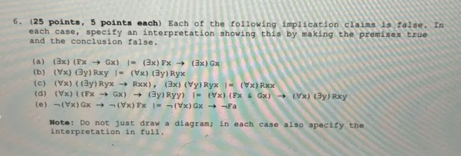 Solved Each of the following implication claims is false. In | Chegg.com