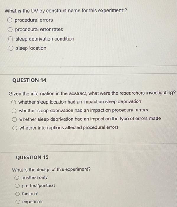 Solved Use this abstract to answer Questions 11 - 15. In a | Chegg.com