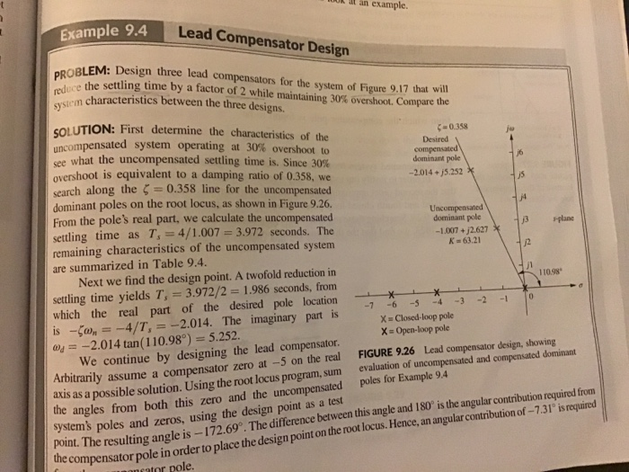 an example. Lead Compensator Design je PROBLEM: | Chegg.com