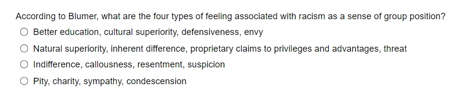 Solved According to Blumer, what are the four types of | Chegg.com