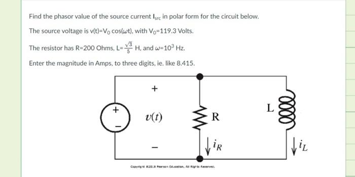 Solved Find the phasor value of the source current Isrc in | Chegg.com