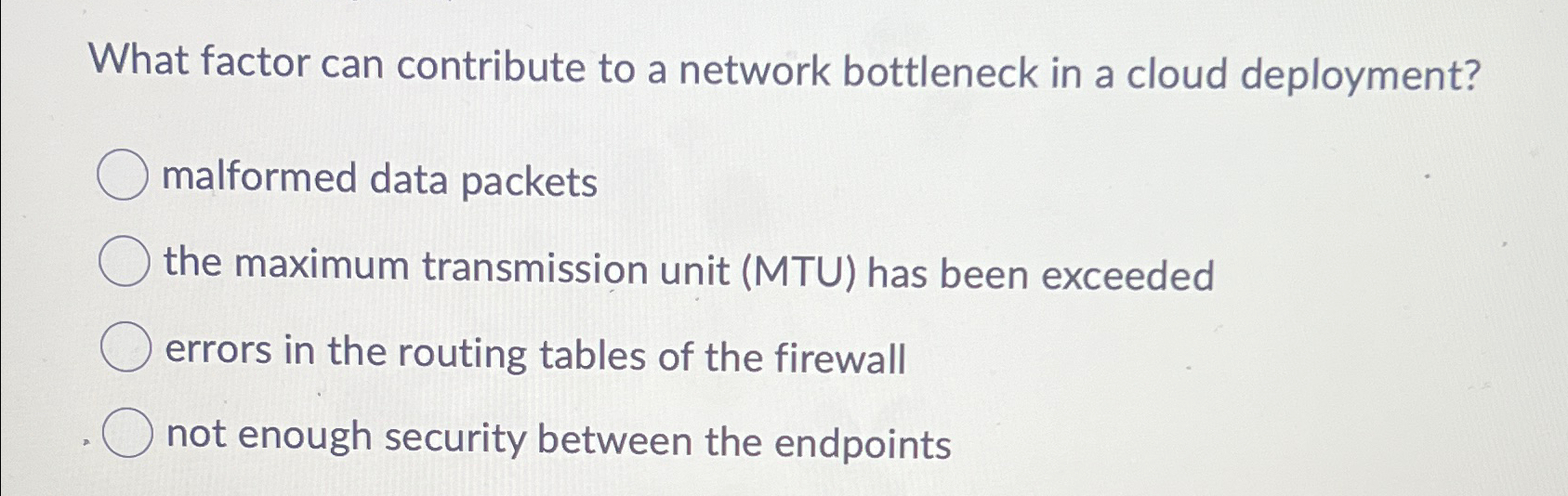 Solved What factor can contribute to a network bottleneck in | Chegg.com