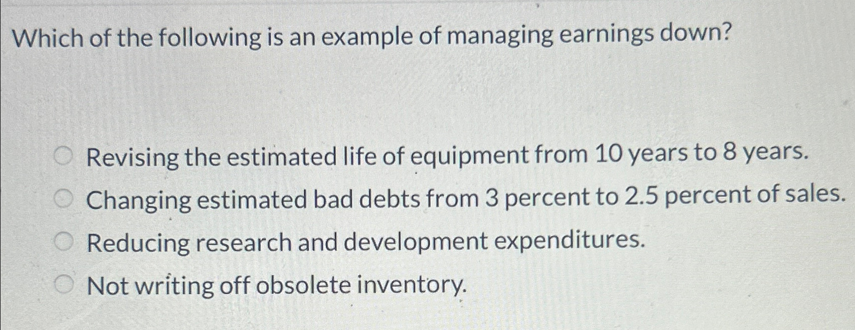 Solved Which of the following is an example of managing | Chegg.com