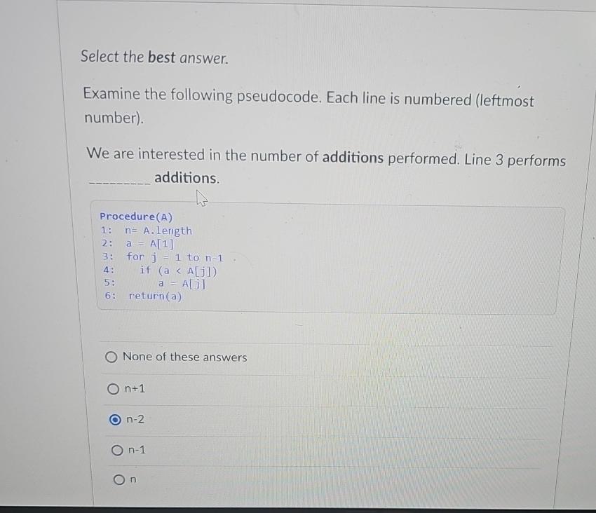 Solved Select the best answer.Examine the following | Chegg.com