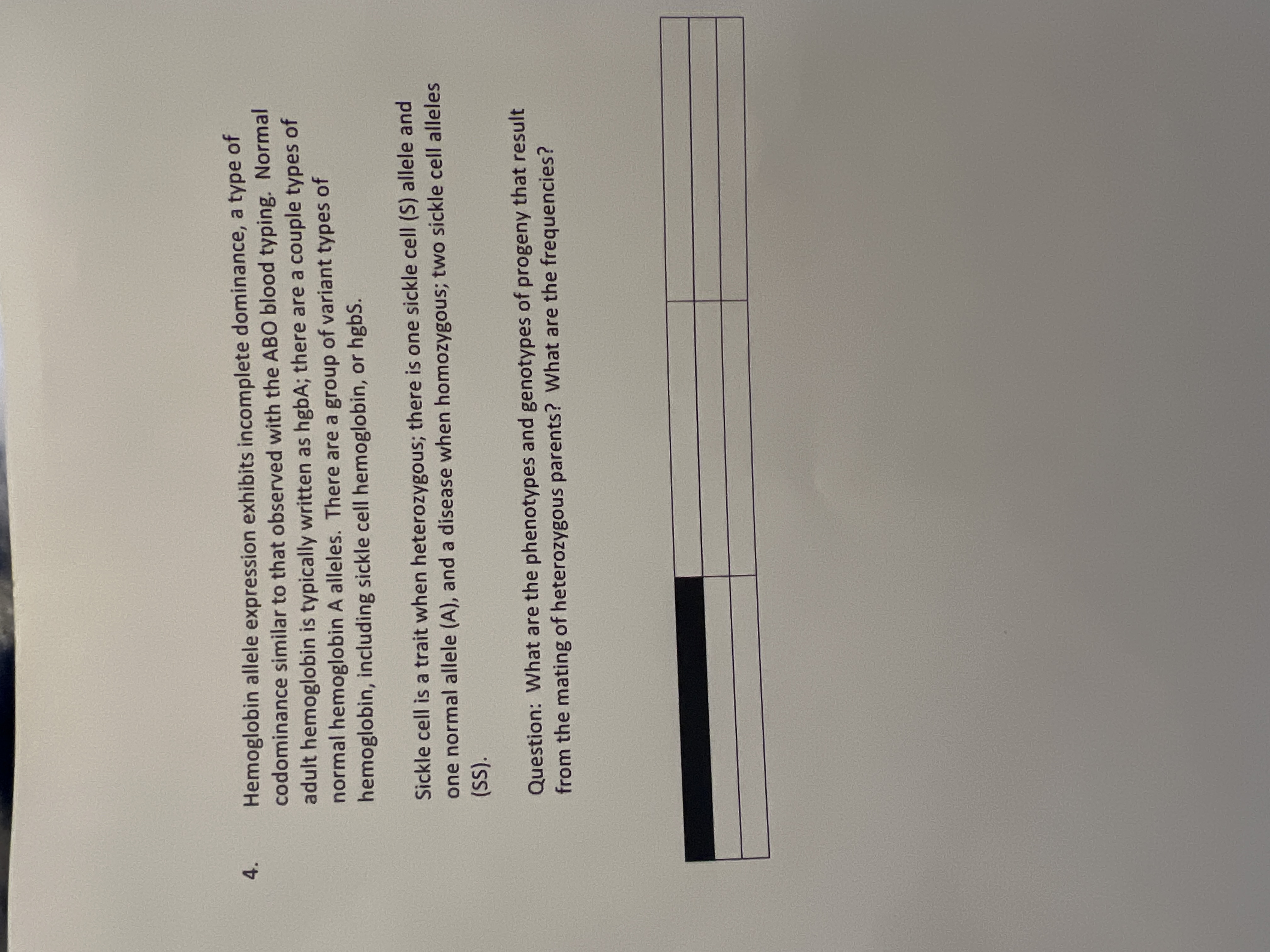 Solved Hemoglobin allele expression exhibits incomplete | Chegg.com