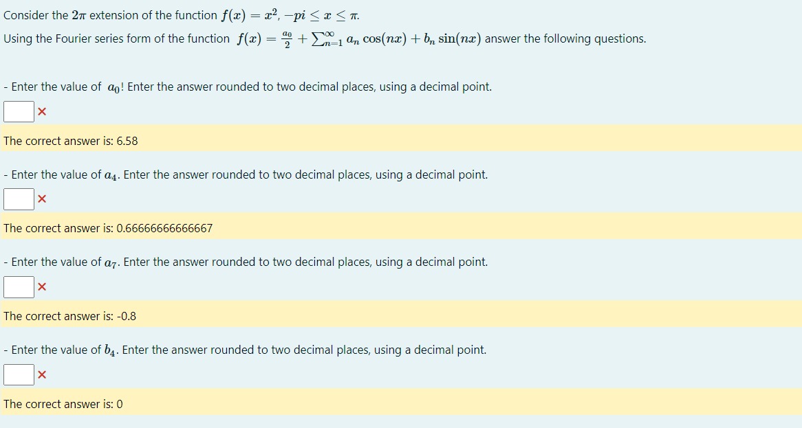 Solved Consider the 2π ﻿extension of the function | Chegg.com