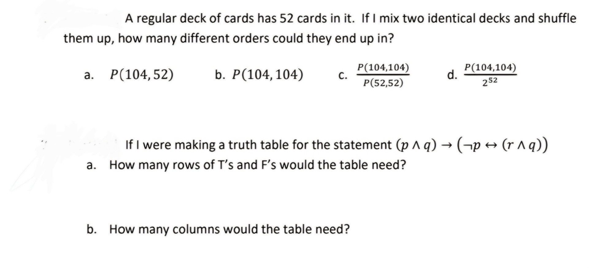 Solved A regular deck of cards has 52 ﻿cards in it. ﻿If I | Chegg.com