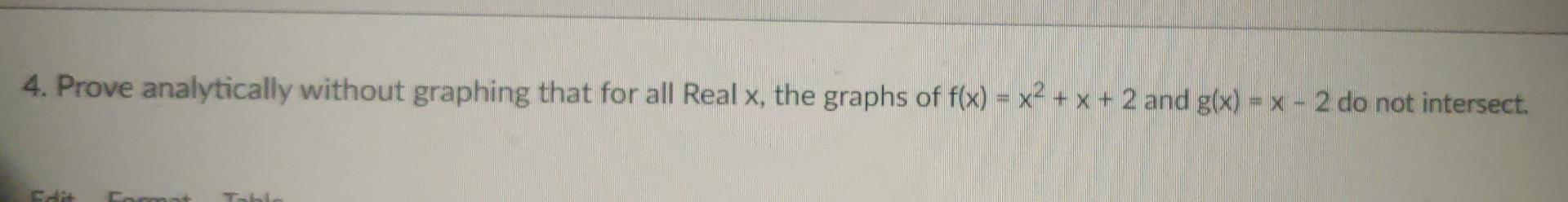 Solved 4. Prove analytically without graphing that for all | Chegg.com