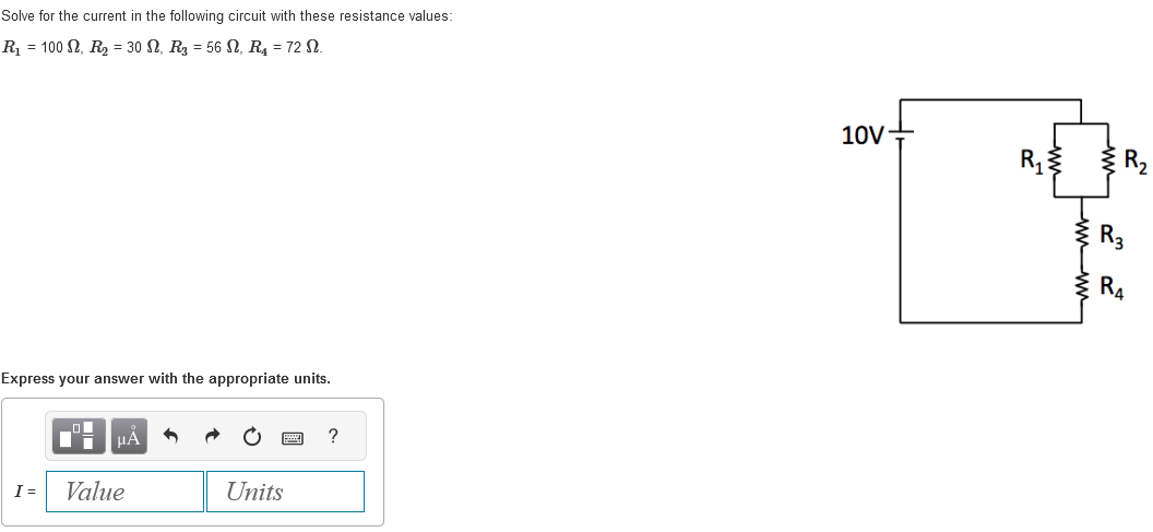 Solved Solve for the current in the following circuit with | Chegg.com