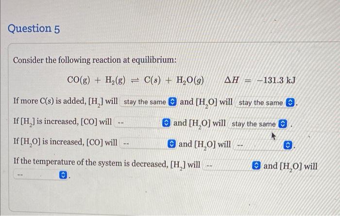 Solved options for all boxes are stay the same, increase, or | Chegg.com