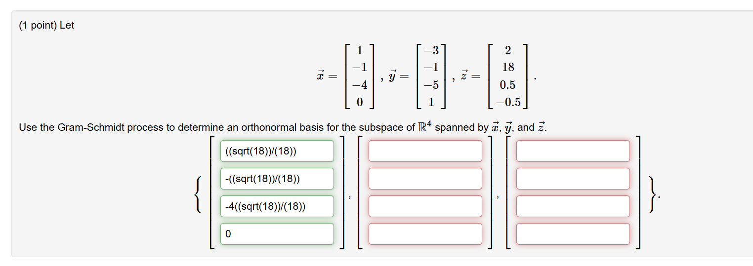 Solved (1 ﻿point) | Chegg.com