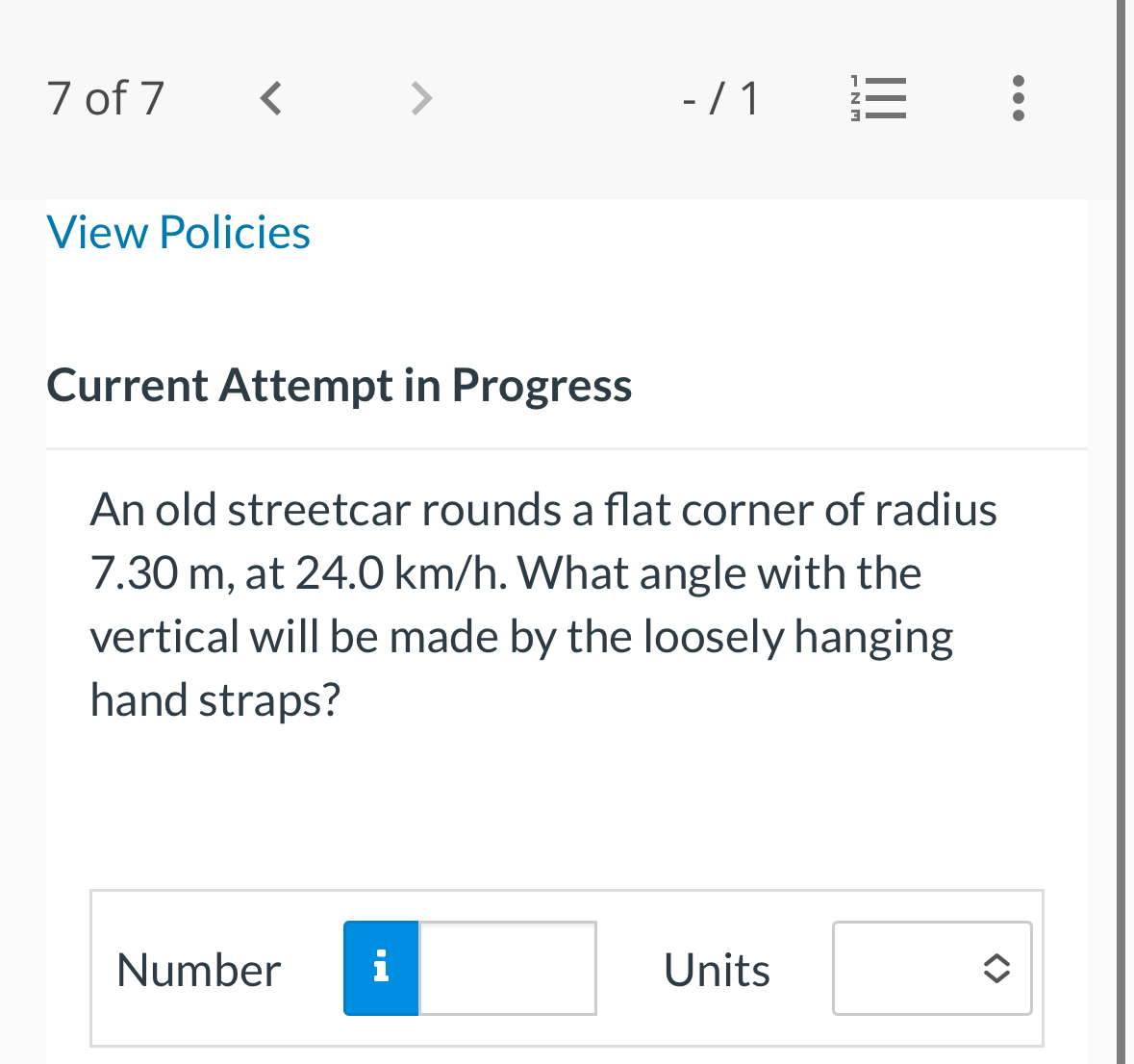Solved 7 ﻿of 7-1View PoliciesCurrent Attempt in ProgressAn | Chegg.com