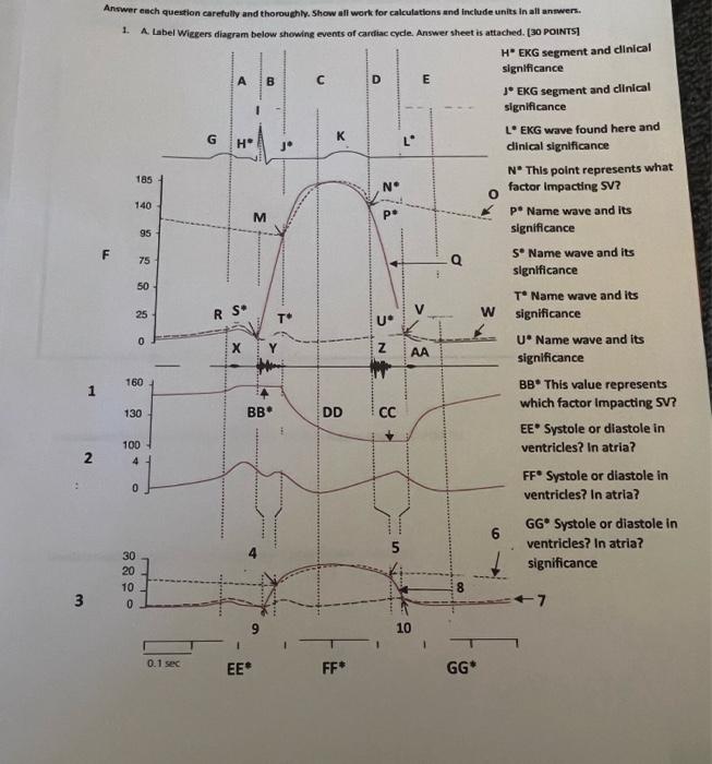 B. Draw a Pressure-Volume Loop using Wiggers Diagram | Chegg.com