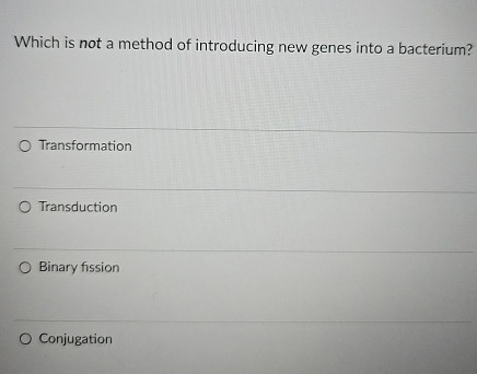 Solved Which is not a method of introducing new genes into a | Chegg.com