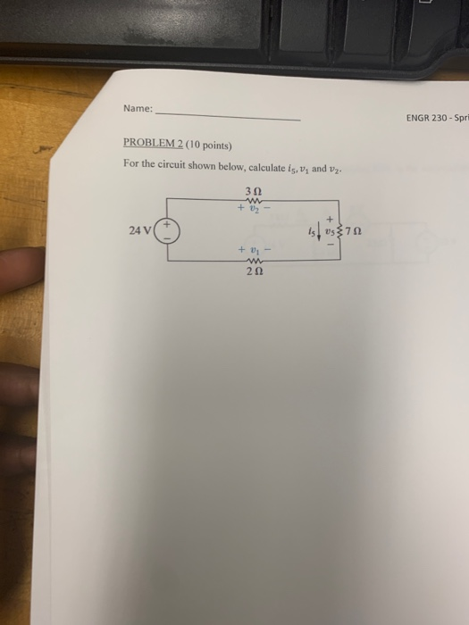 Solved Name: ENGR 230 - Spri PROBLEM 2 (10 points) For the | Chegg.com