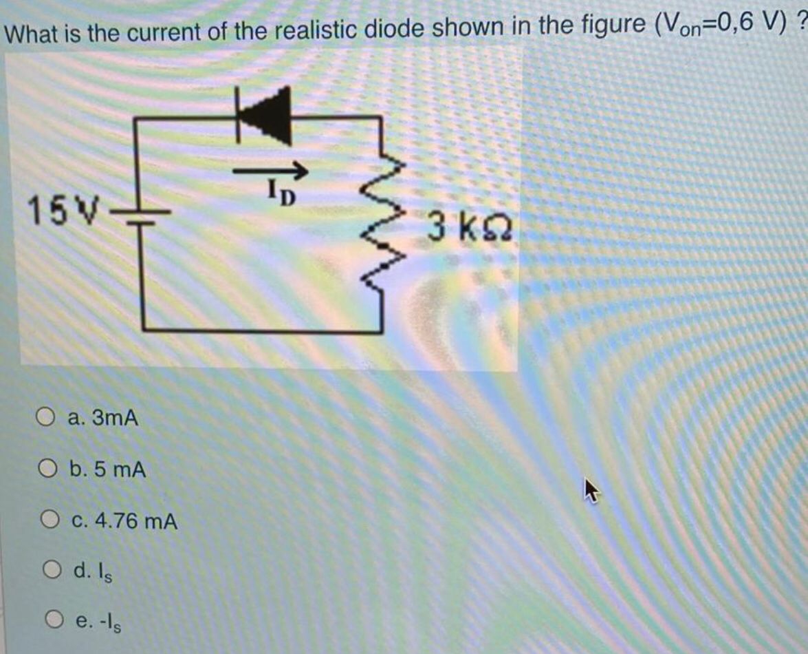 Solved What is the current of the realistic diode shown in | Chegg.com