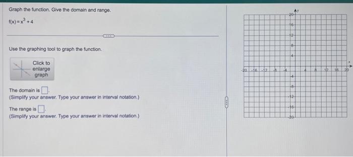 Solved Graph the function. Give the domain and range. | Chegg.com