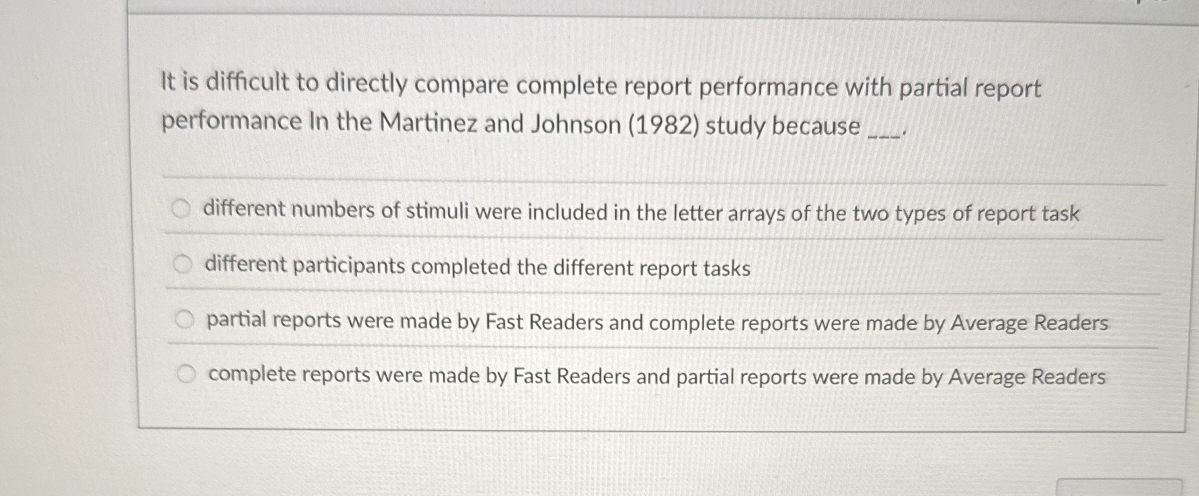 It is difficult to directly compare complete report | Chegg.com