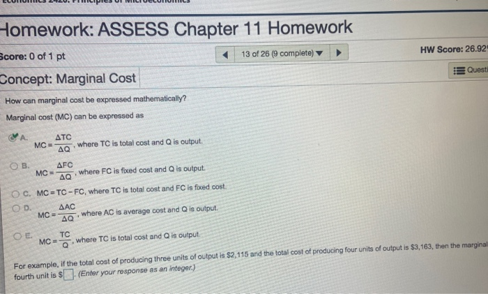 Solved Homework Assess Chapter 11 Homework Score 0 Of 1 Pt