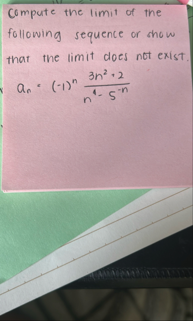 Solved Compute the limit of the following sequence or show | Chegg.com