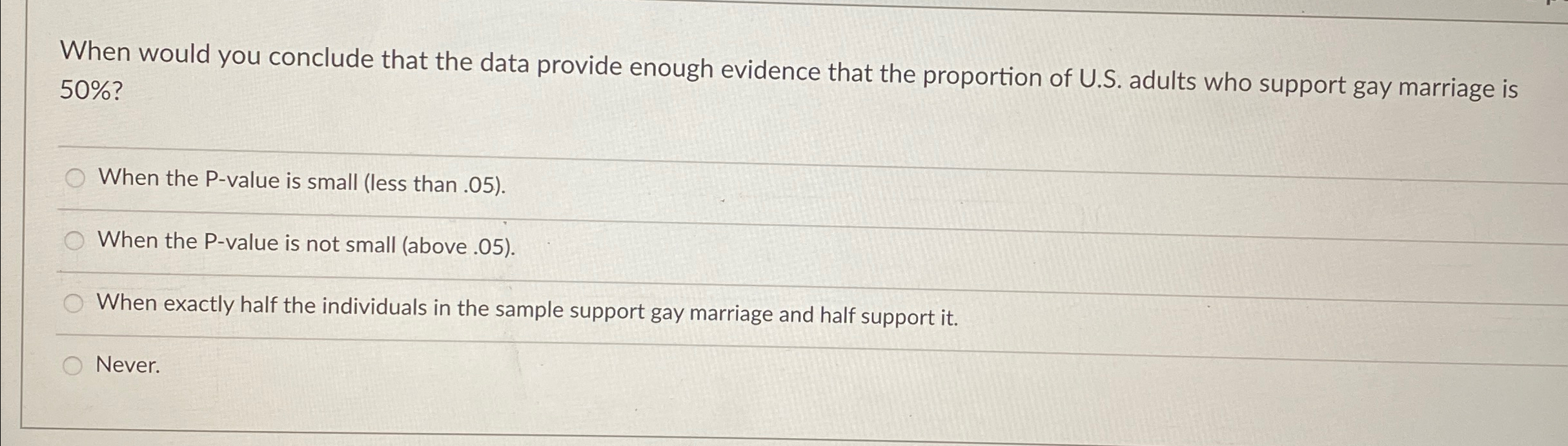 Solved When would you conclude that the data provide enough | Chegg.com