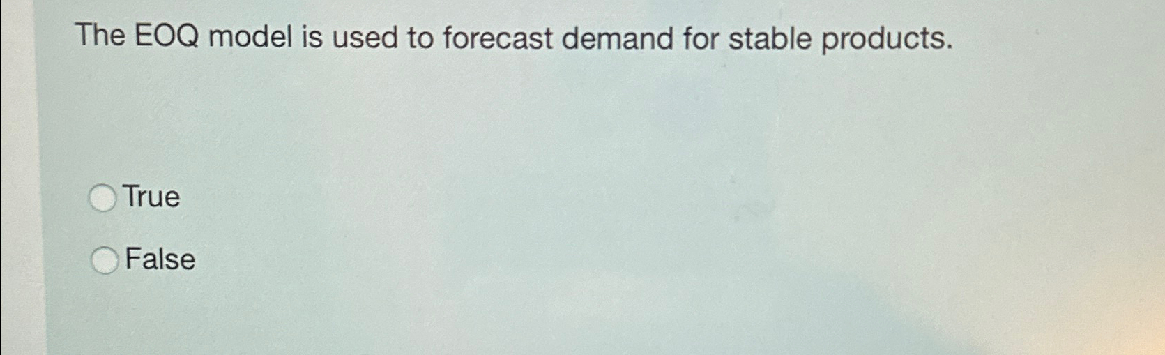 Solved The EOQ model is used to forecast demand for stable | Chegg.com
