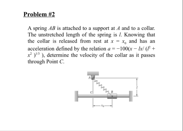 Solved Problem #2A spring AB ﻿is attached to a support at A | Chegg.com
