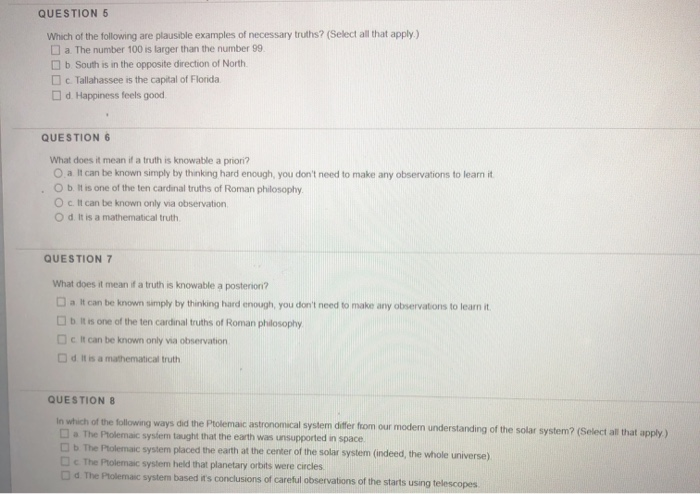 Solved QUESTION 5 Which of the following are plausible | Chegg.com