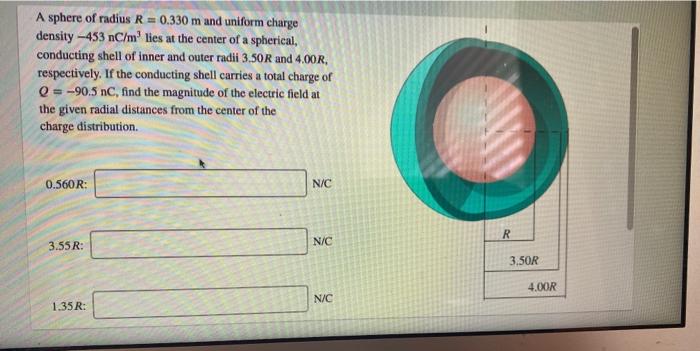 Solved A sphere of radius R = 0.330 m and uniform charge | Chegg.com
