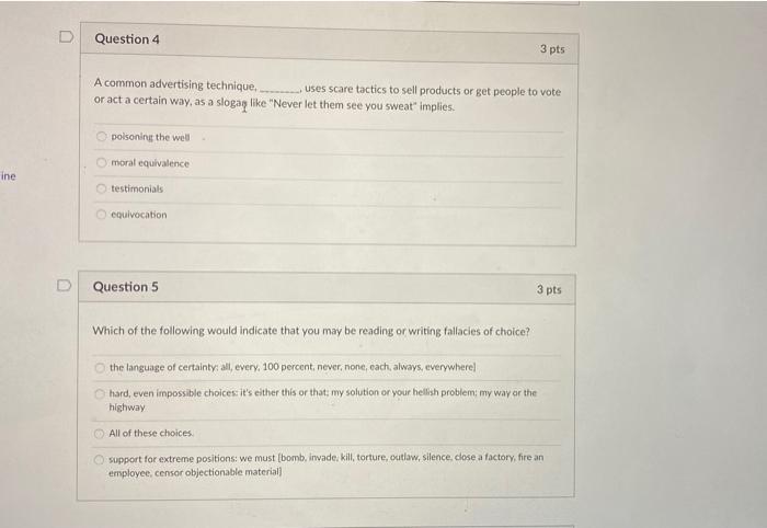 Solved D Question 4 3 pts A common advertising technique. | Chegg.com Solved D Question 4 3 pts A common advertising technique. | Chegg.com