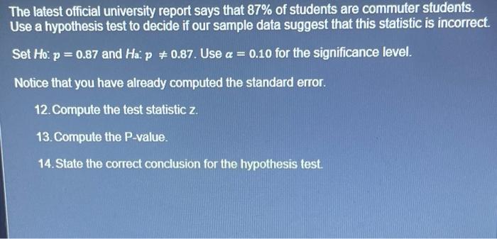 Solved Part 2: Confidence Intervals and Hypothesis Tests for | Chegg.com