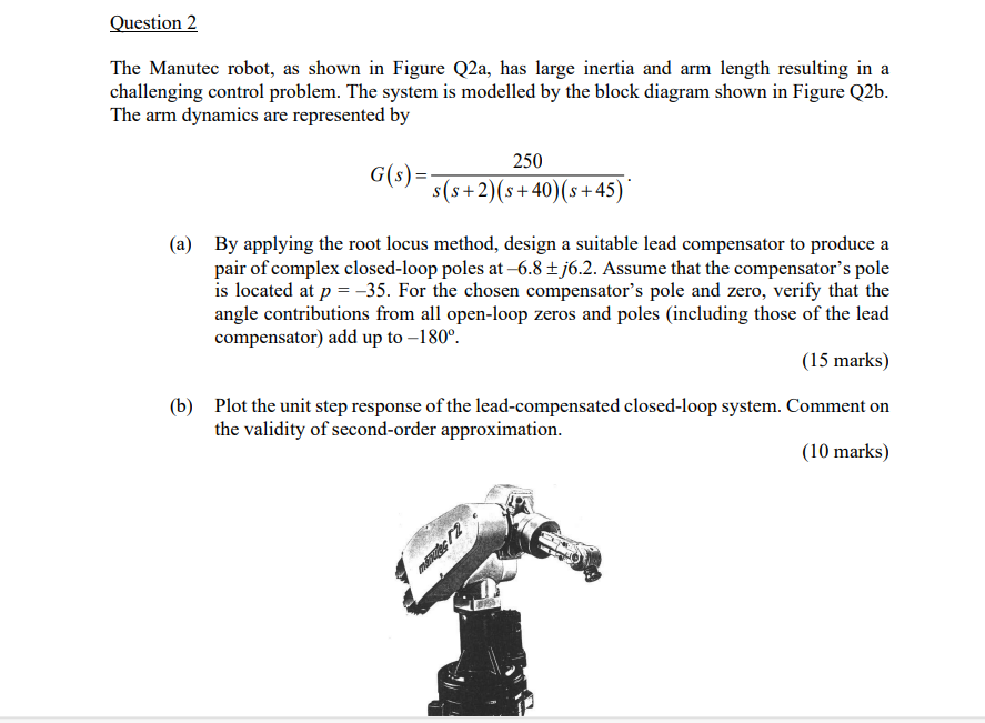 Solved Question 2The Manutec robot, as shown in Figure Q2a, | Chegg.com