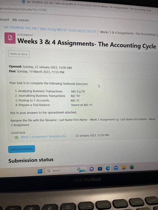 Opened: Sunday, 22 January 2023, 12:00 AM Due: | Chegg.com