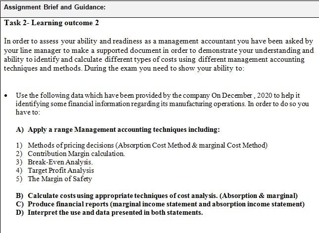 Solved Assignment Brief and Guidance: Task 2-Learning | Chegg.com