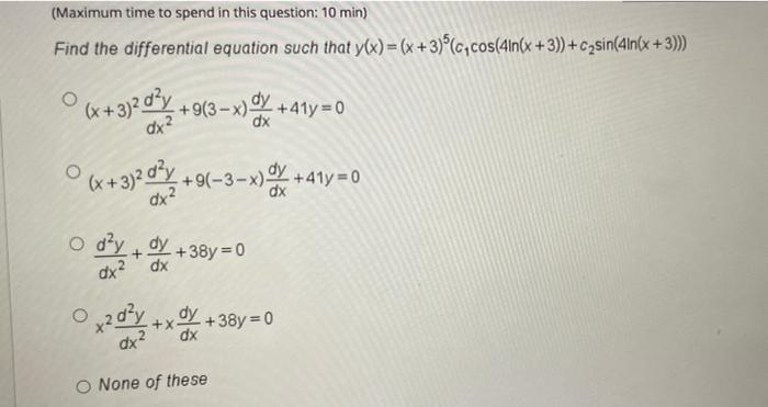 Solved (Maximum time to spend in this question: 10 min) Find | Chegg.com