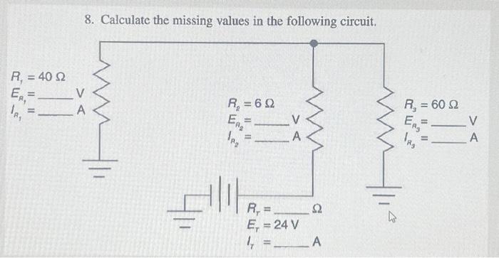 Solved R₁ = 40 92 EF JAI = 8. Calculate the missing values | Chegg.com