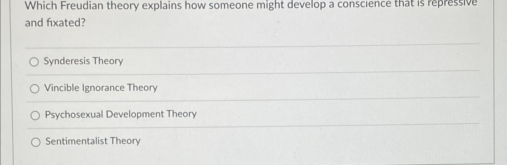 Solved Which Freudian theory explains how someone might | Chegg.com