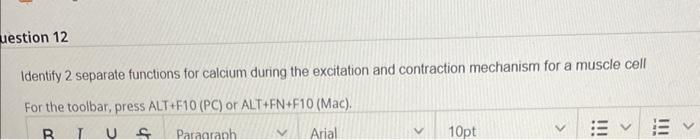 Solved Identify 2 separate functions for calcium during the | Chegg.com