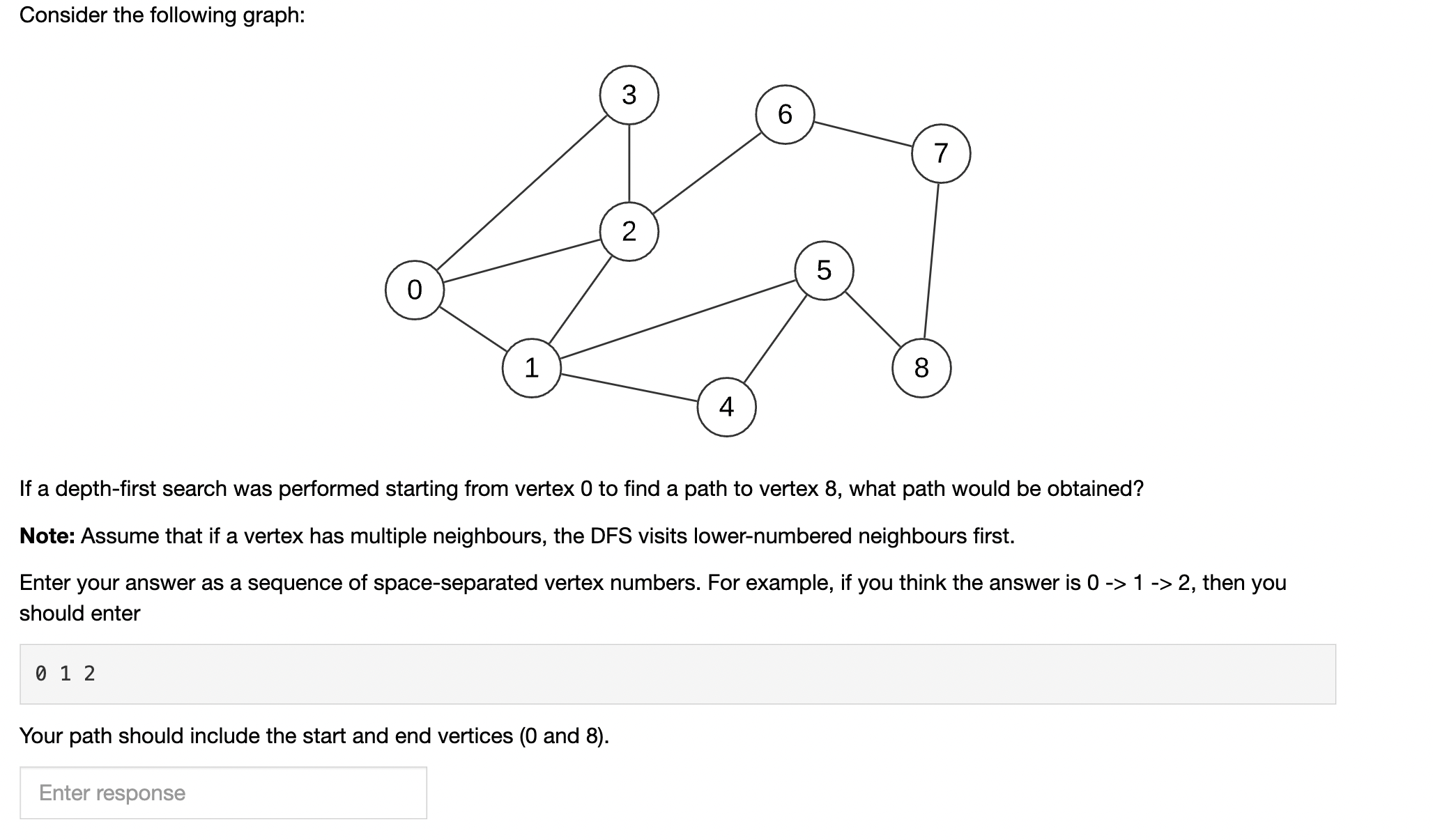 Solved Consider the following graph:If a depth-first search | Chegg.com