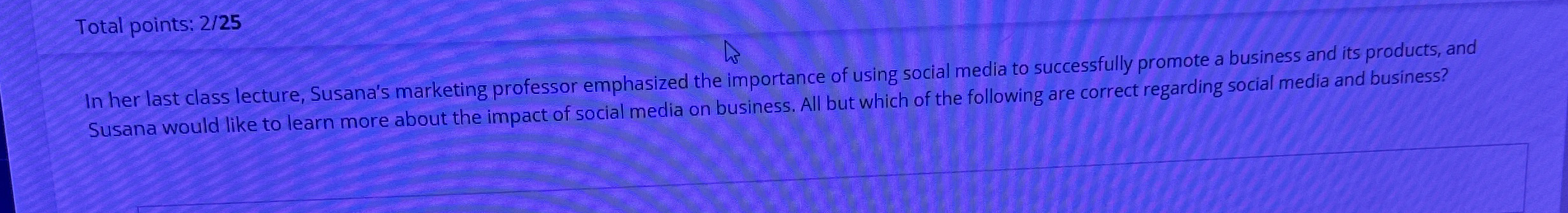 Solved Total points: 225In her last class lecture, Susana's | Chegg.com