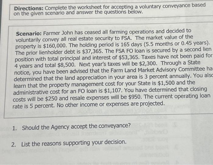 Solved Directions: Complete the worksheet for accepting a | Chegg.com