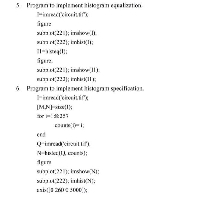Solved Course: Image Processing Technology Experimental | Chegg.com