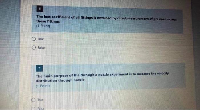Solved 6 The loss coefficient of all fittings is obtained by | Chegg.com