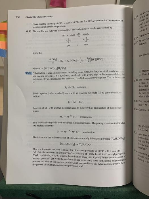 Solved 738 Chapter 15Chemical Kineties in the he Antal sur | Chegg.com