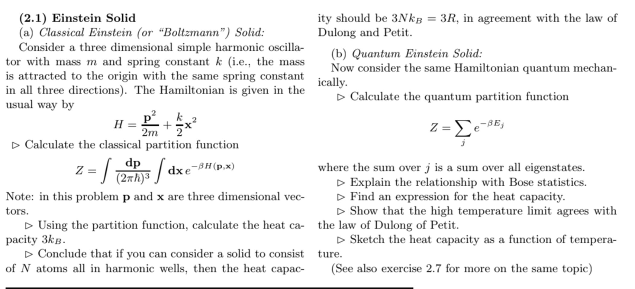Solved Debye(2.1) ﻿Einstein Solid(a) ﻿Classical Einstein (or | Chegg.com