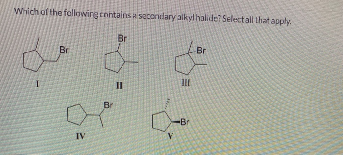 Solved Which of the following contains a secondary alkyl | Chegg.com