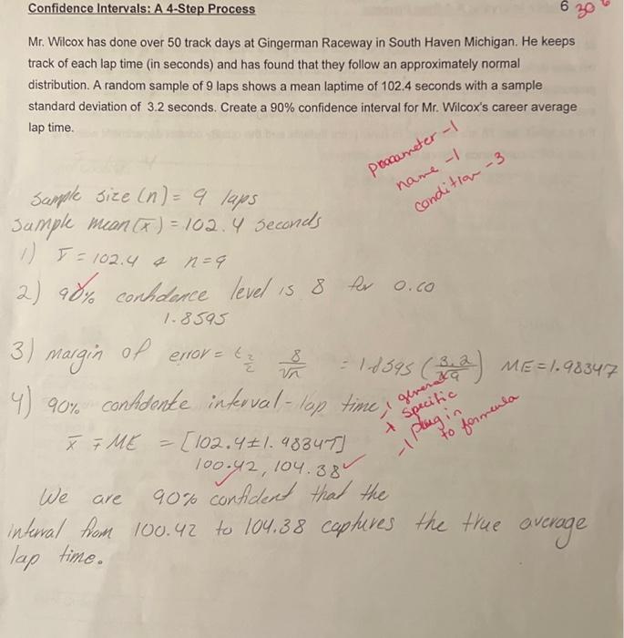 Solved Confidence Intervals: A 4-Step Process Sample size | Chegg.com